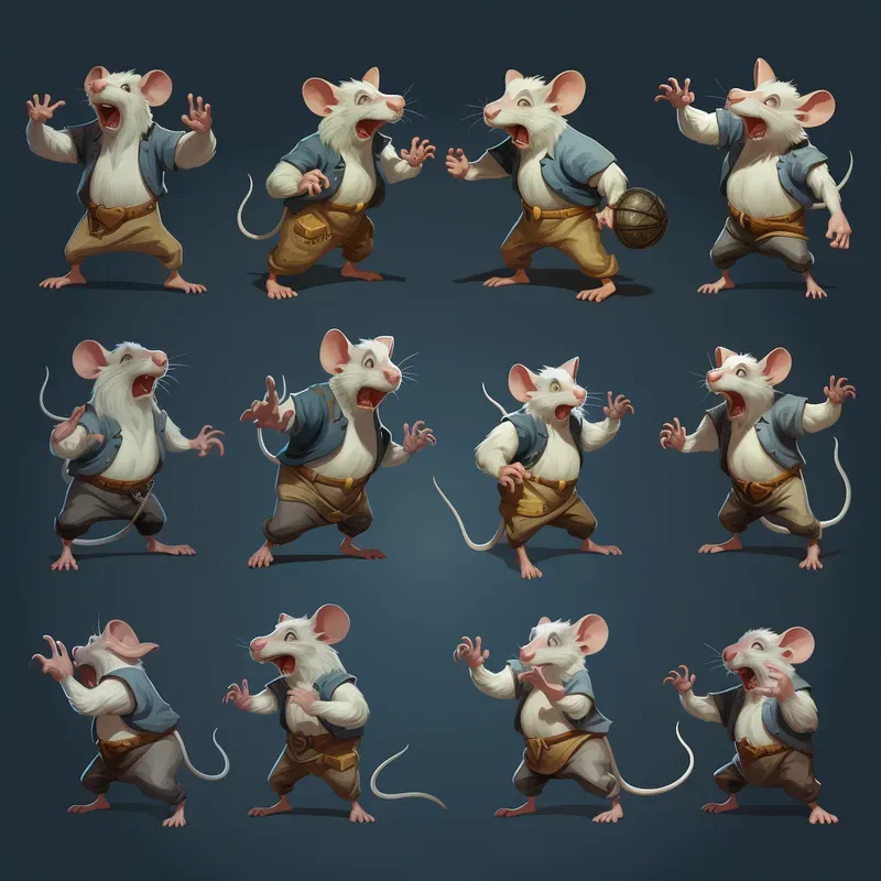 2D Gaming Sprite Sheets For Characters Midjourney Prompt | PromptBase