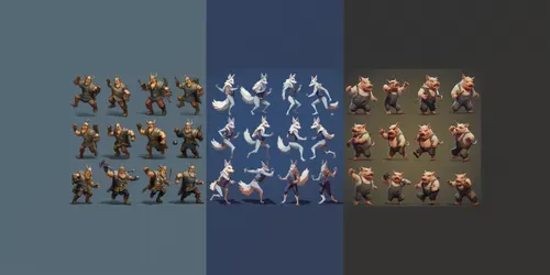 2D Gaming Sprite Sheets For Characters Midjourney Prompt | PromptBase