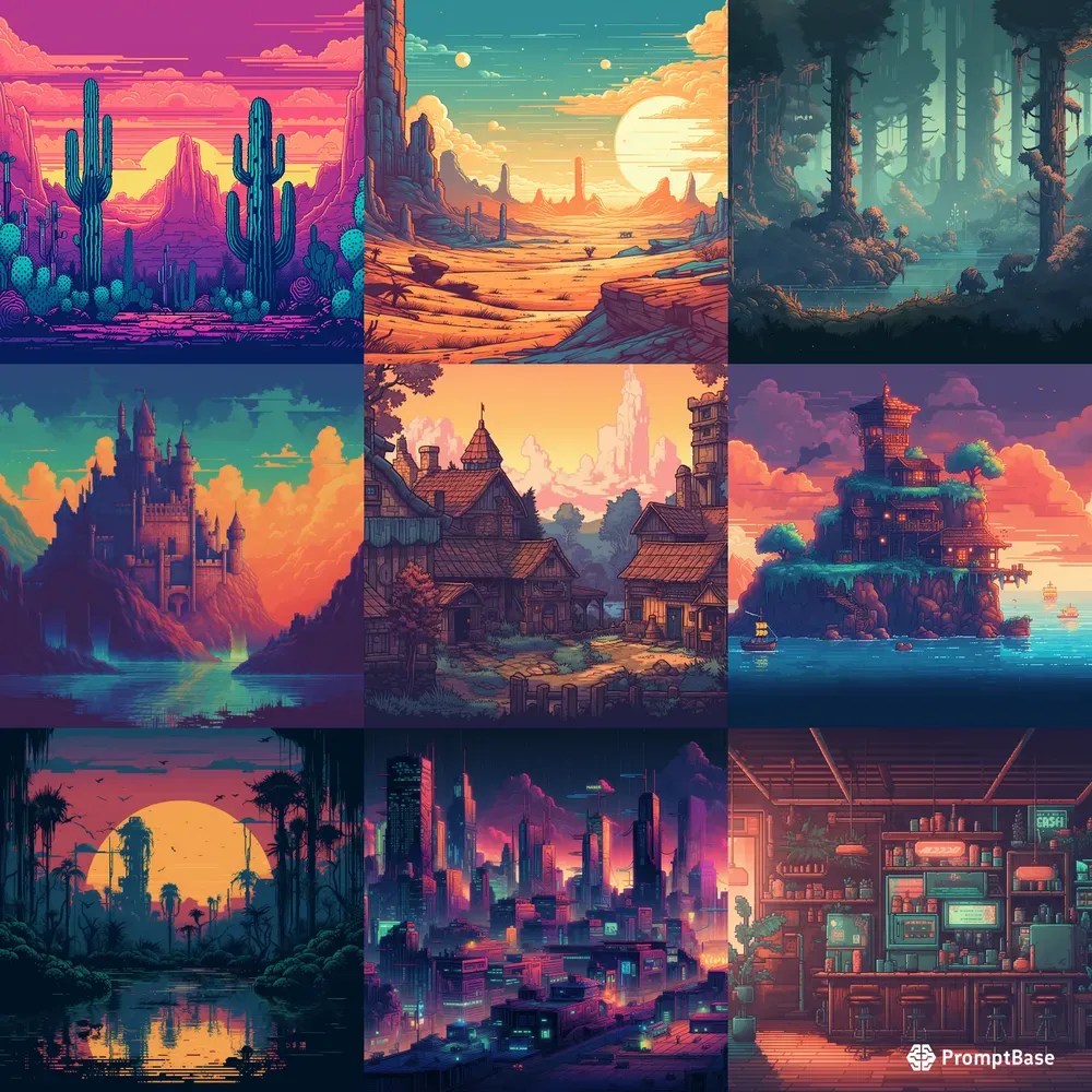 Video Game Backgrounds Midjourney Prompt | PromptBase