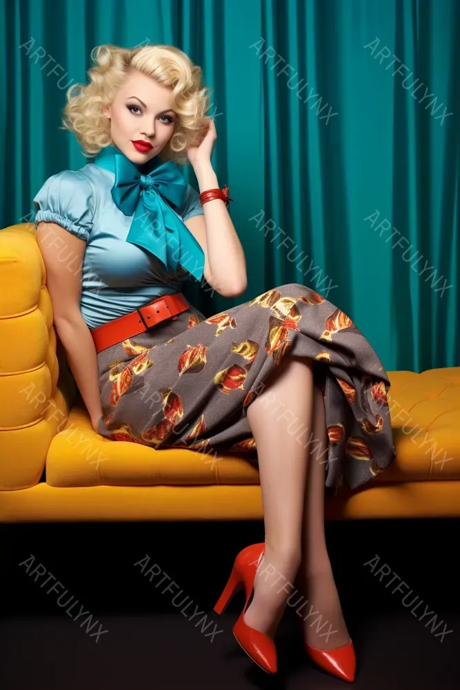 Pinup Charm Vintage Elegance Art Midjourney Prompt | PromptBase
