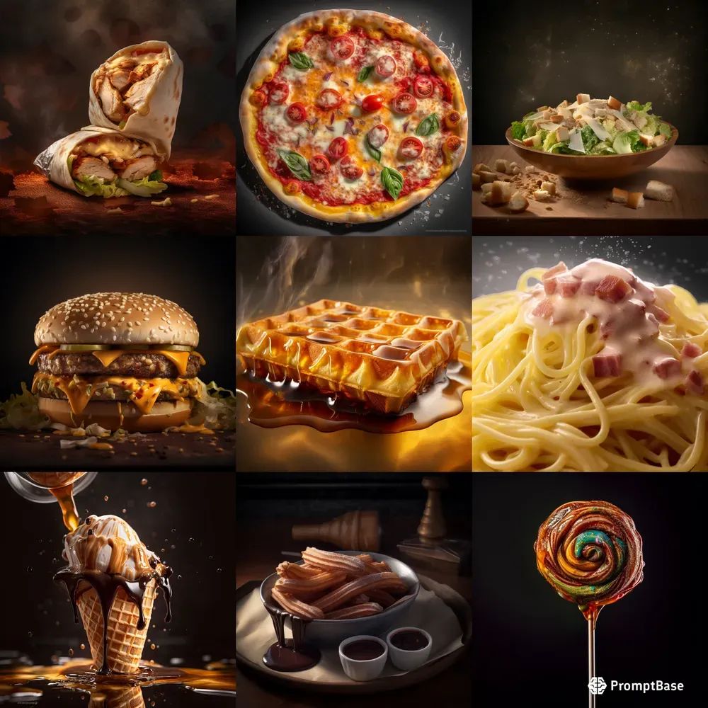 Irresistible Delectable Food Visuals Midjourney Prompt | PromptBase