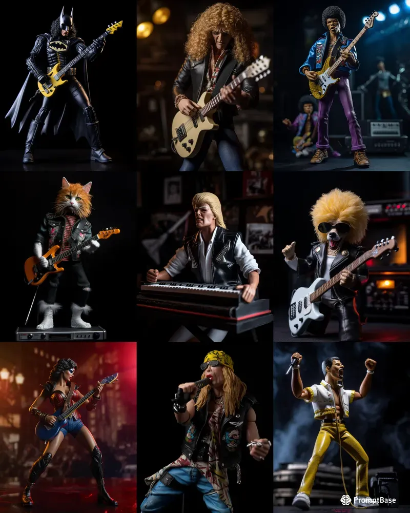 80s Rockstar Action Figures Midjourney Prompt | PromptBase