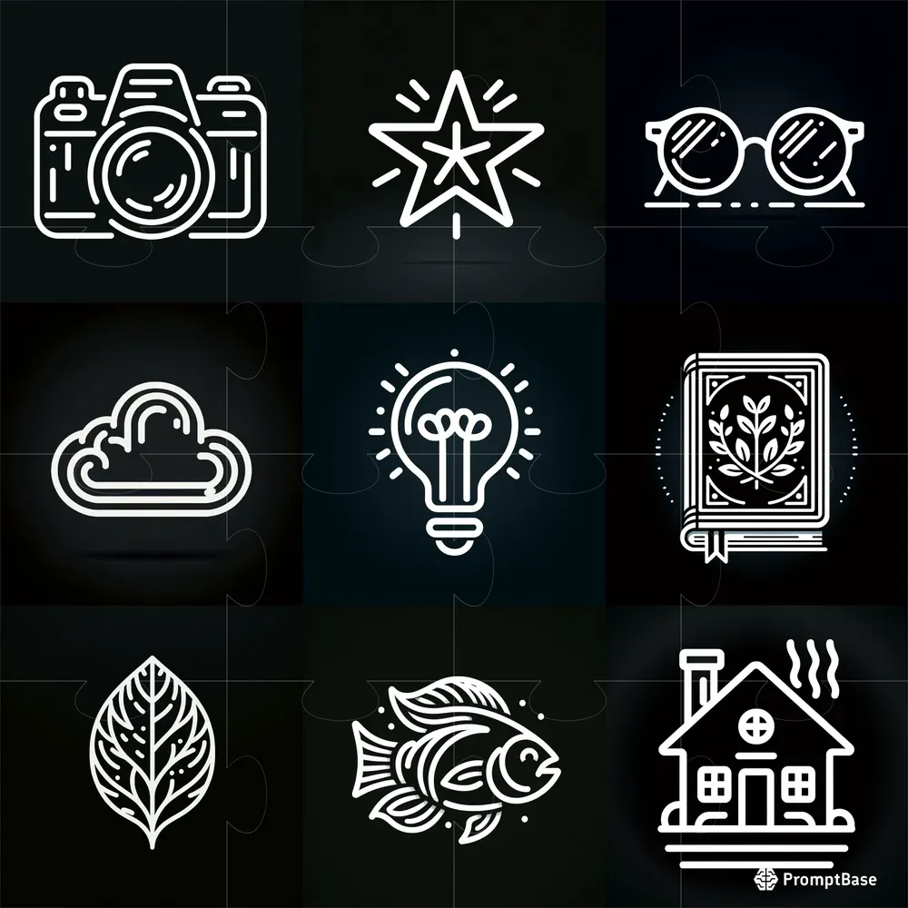 White Fancy Icons DALL·E Prompt | PromptBase