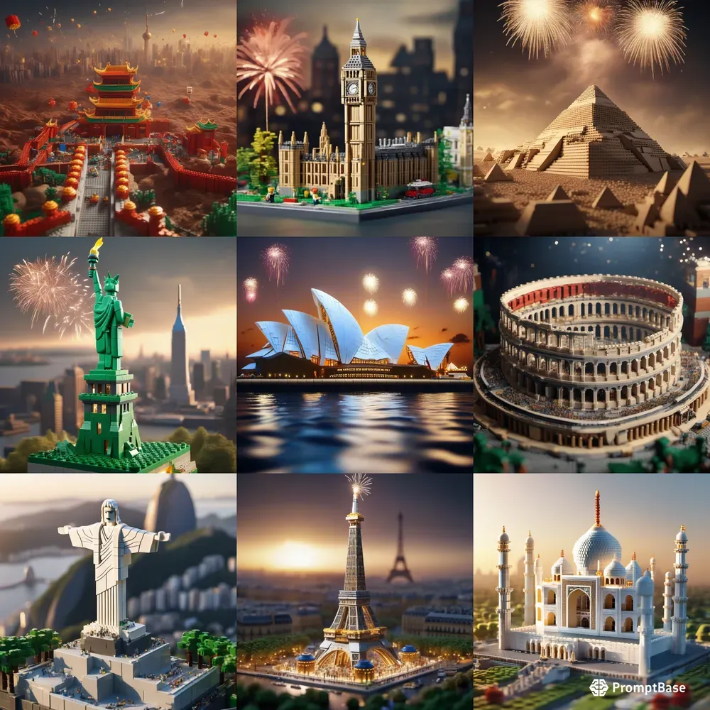 Lego Cities And Wonders Stable Diffusion Prompt | PromptBase