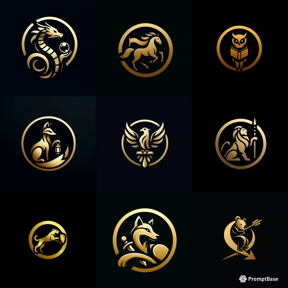 Logos Metallic Gold DALL·E Prompt | PromptBase