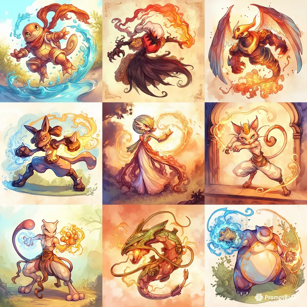 Legendary Fantasy Pokemon Art Midjourney Prompt | PromptBase
