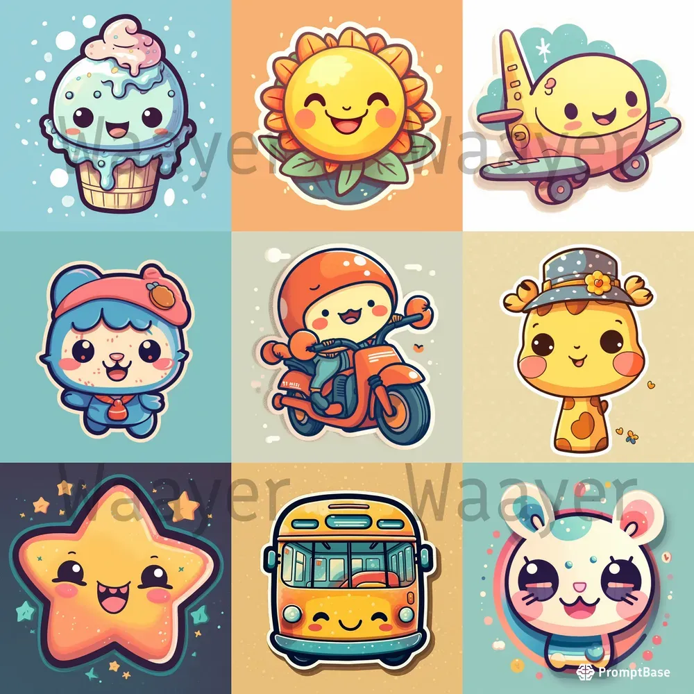 Playful Stickers Midjourney Prompt | PromptBase