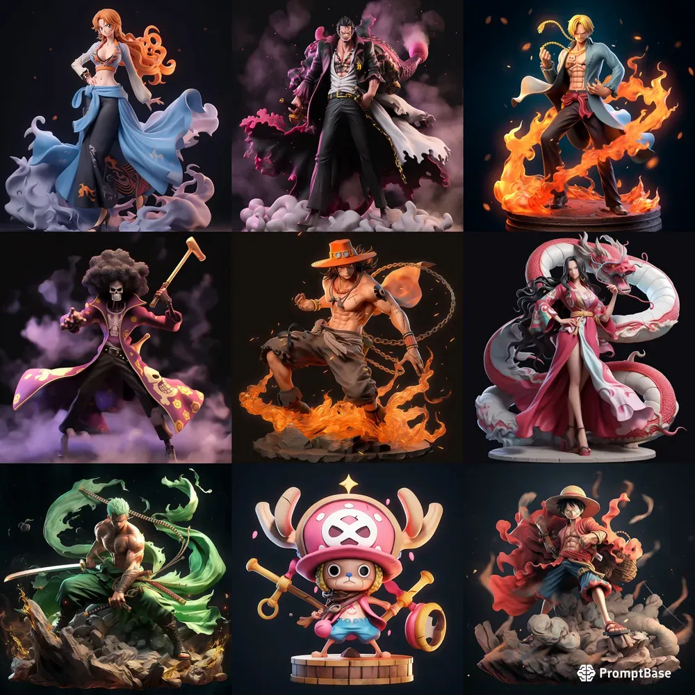 3D One Piece Epic Statues Midjourney Prompt | PromptBase