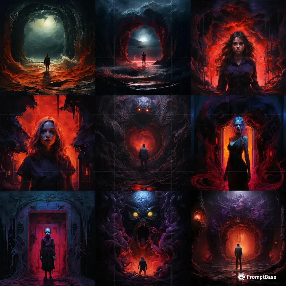 Horror Portraits Illustrations Midjourney Prompt | PromptBase