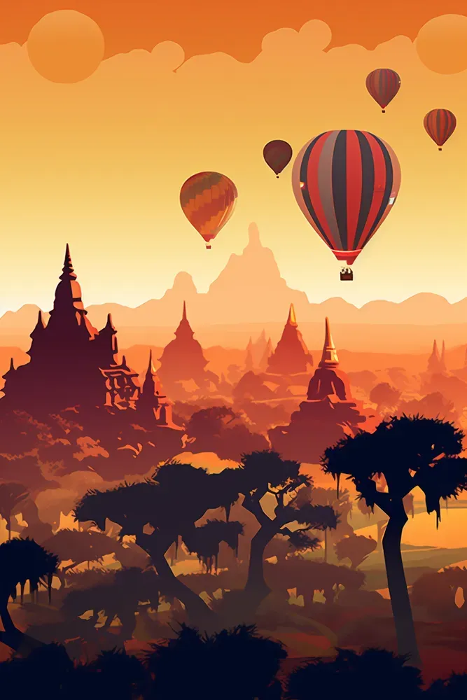 Beautiful Vibrant Svg 2D Posters Midjourney Prompt | PromptBase