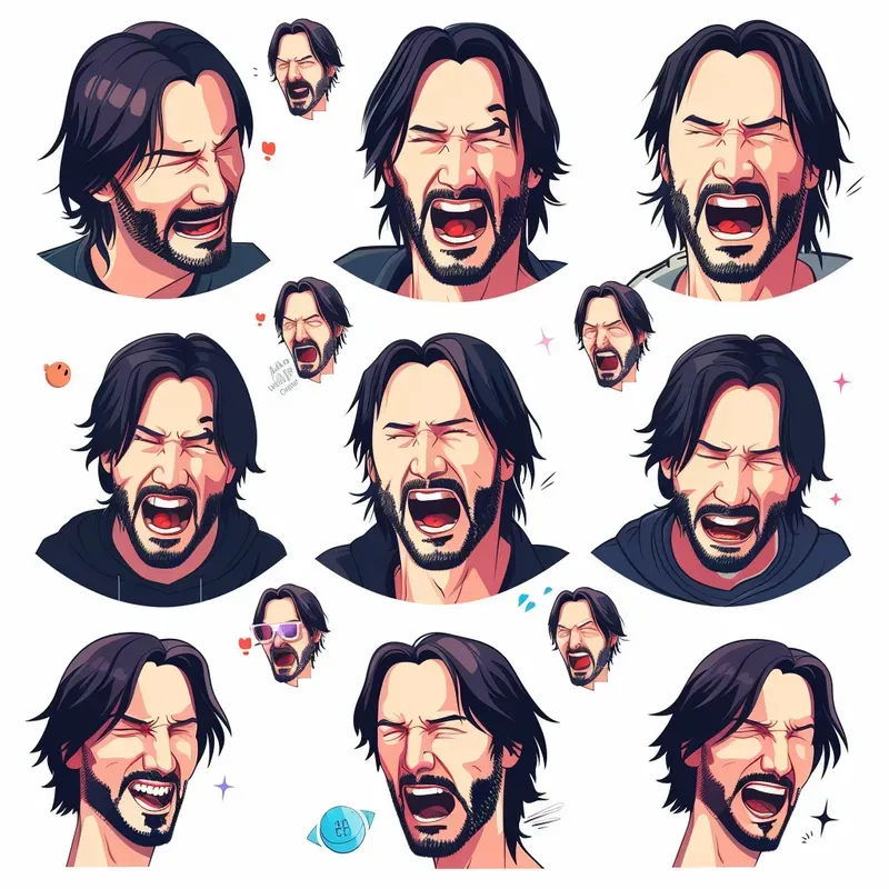 Title Emotes 2D Twitch Famous Characters Midjourney Prompt | PromptBase