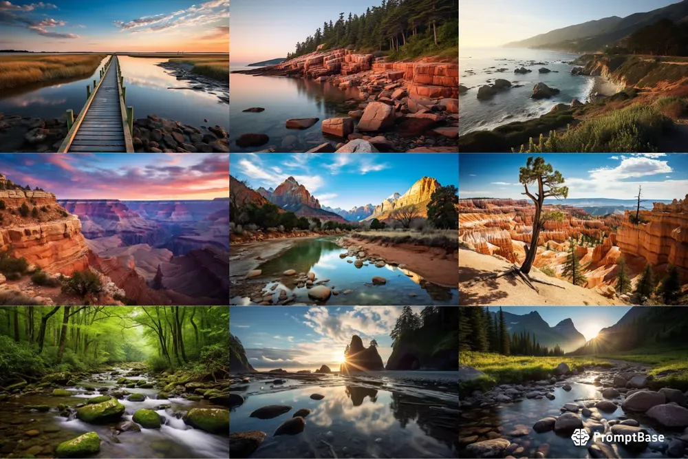 Contemporary Landscape Photography Midjourney Prompt | PromptBase