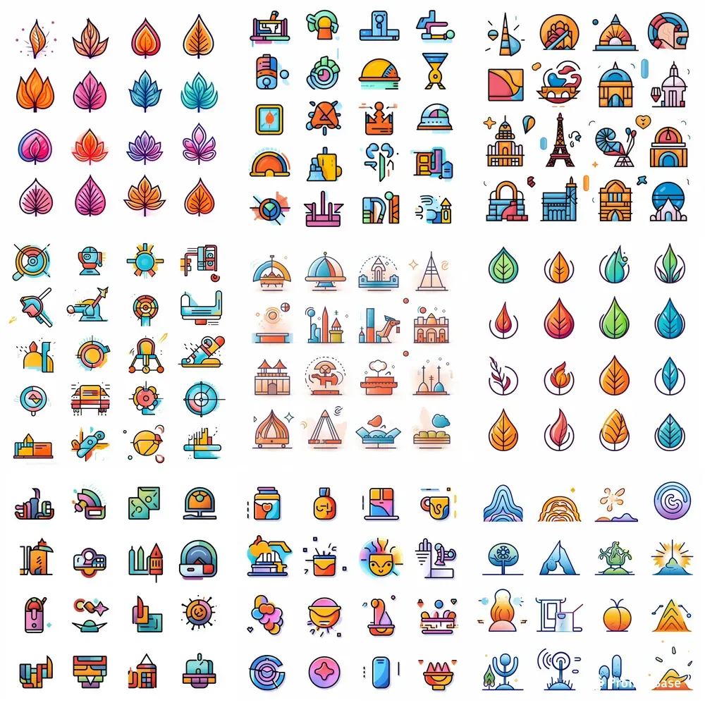 Business And Marketing Lineal Color Icons Midjourney Prompt | PromptBase