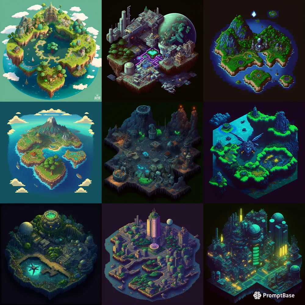 Overworld Maps Midjourney Prompt | PromptBase