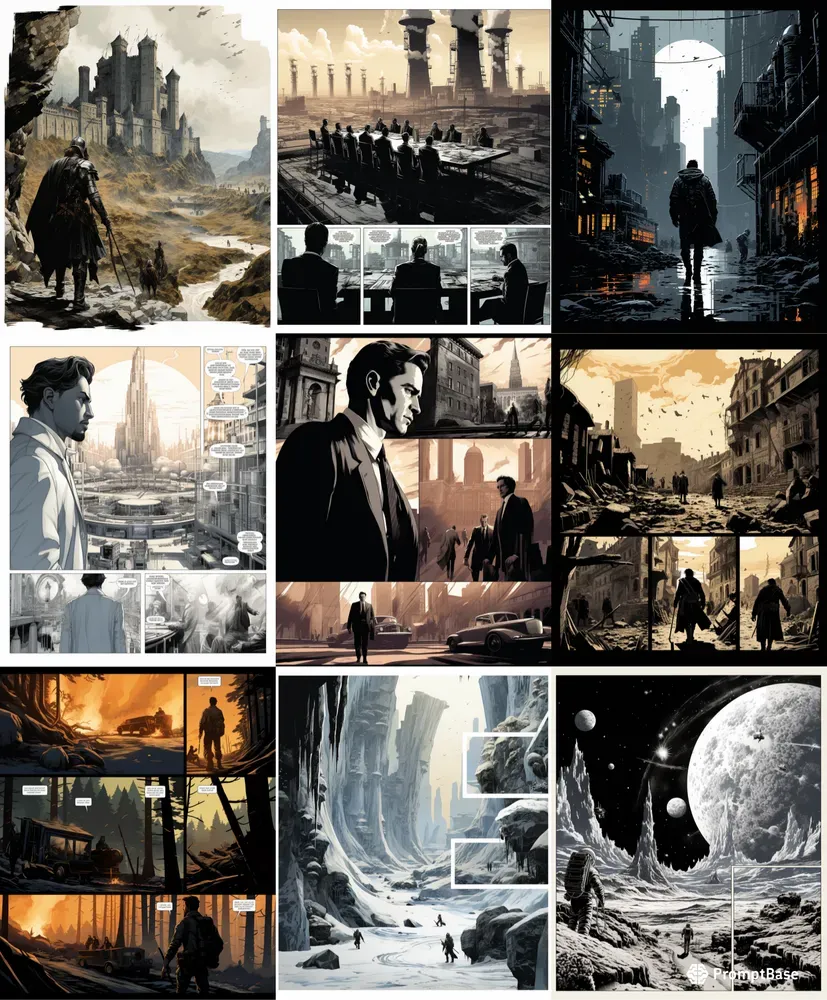 Dieselpunk Comic Pages And Posters Midjourney Prompt | PromptBase
