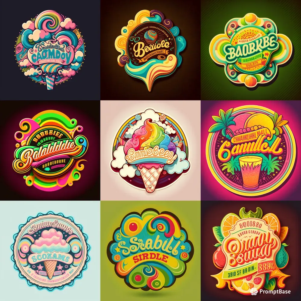 Vintage Ice Cream Logos Midjourney Prompt | PromptBase
