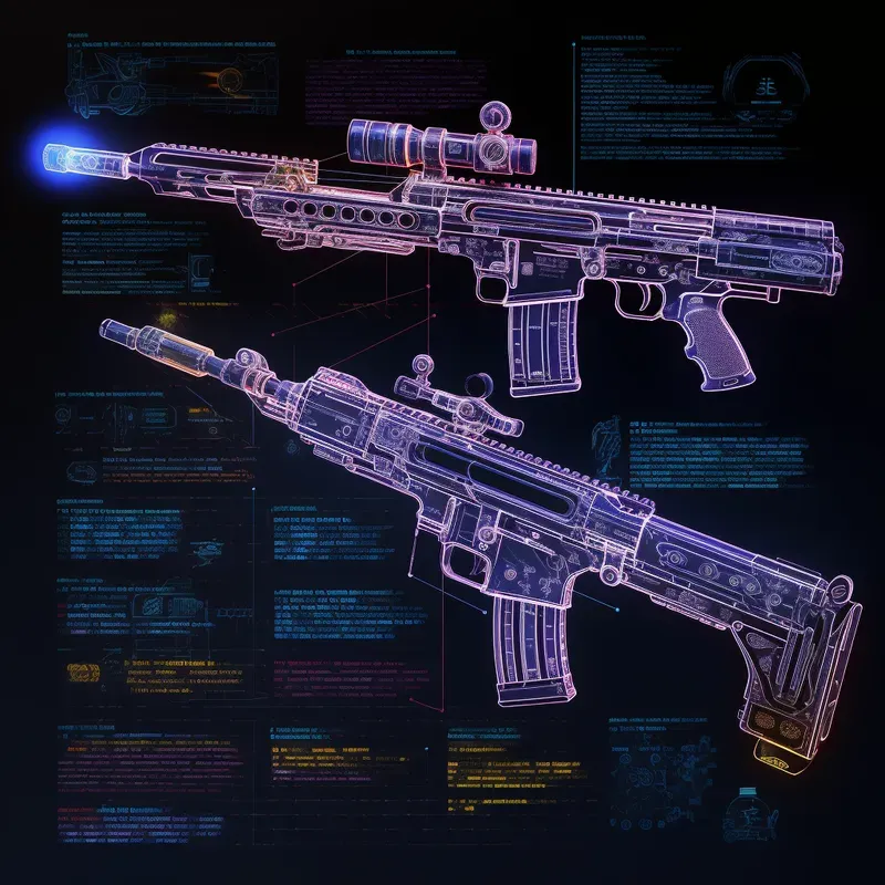 Cyberpunk Style Weapons Sheets Midjourney Prompt | PromptBase
