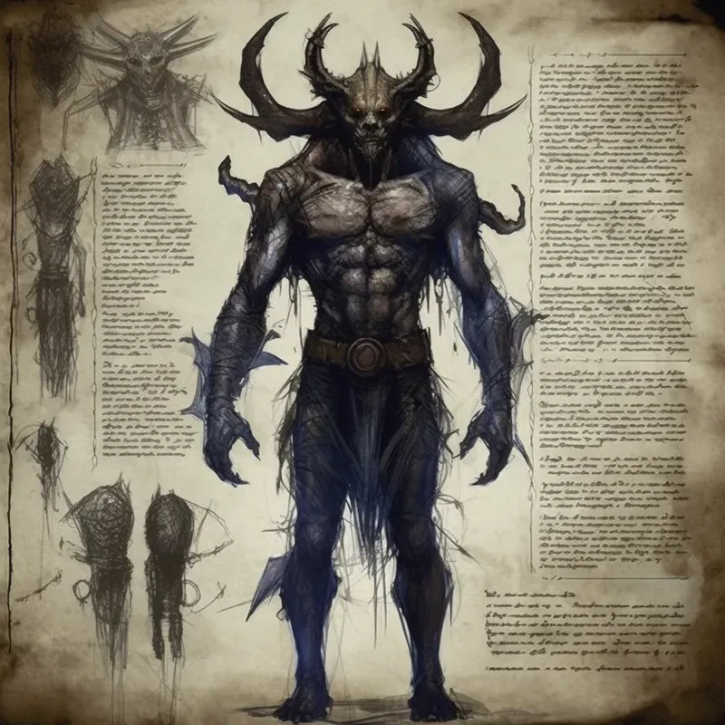 The Devils Book Sketches Midjourney Prompt | PromptBase