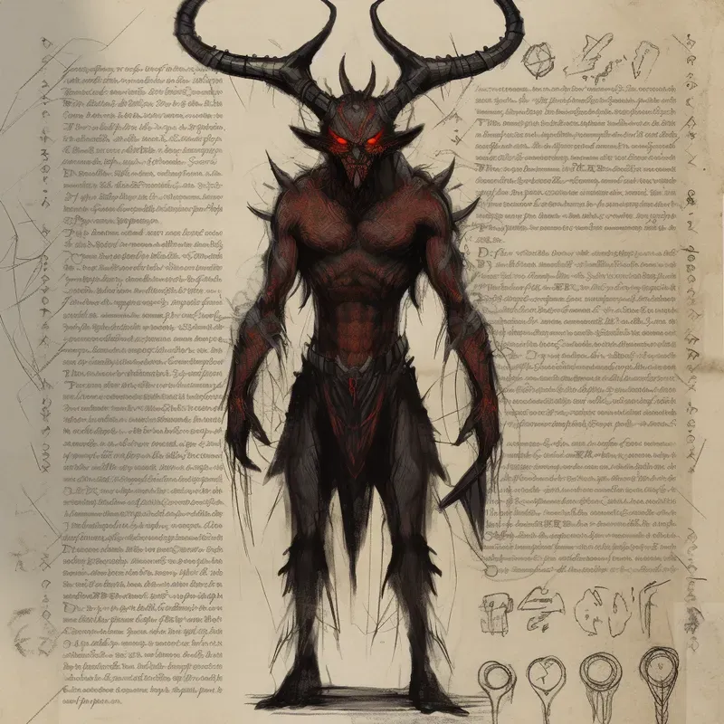 The Devils Book Sketches Midjourney Prompt | PromptBase