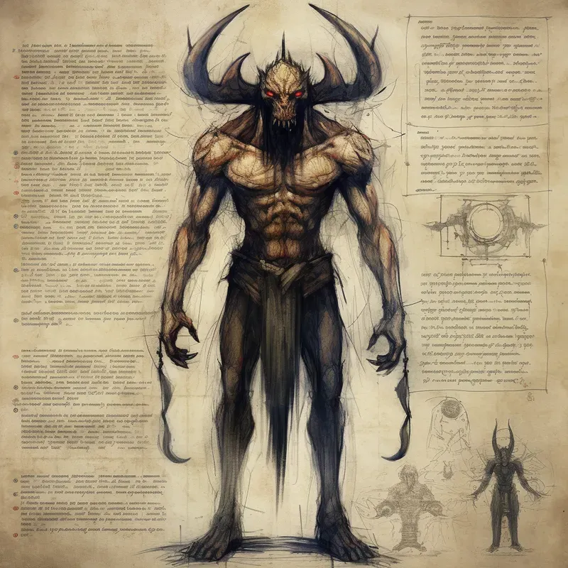 The Devils Book Sketches Midjourney Prompt | PromptBase