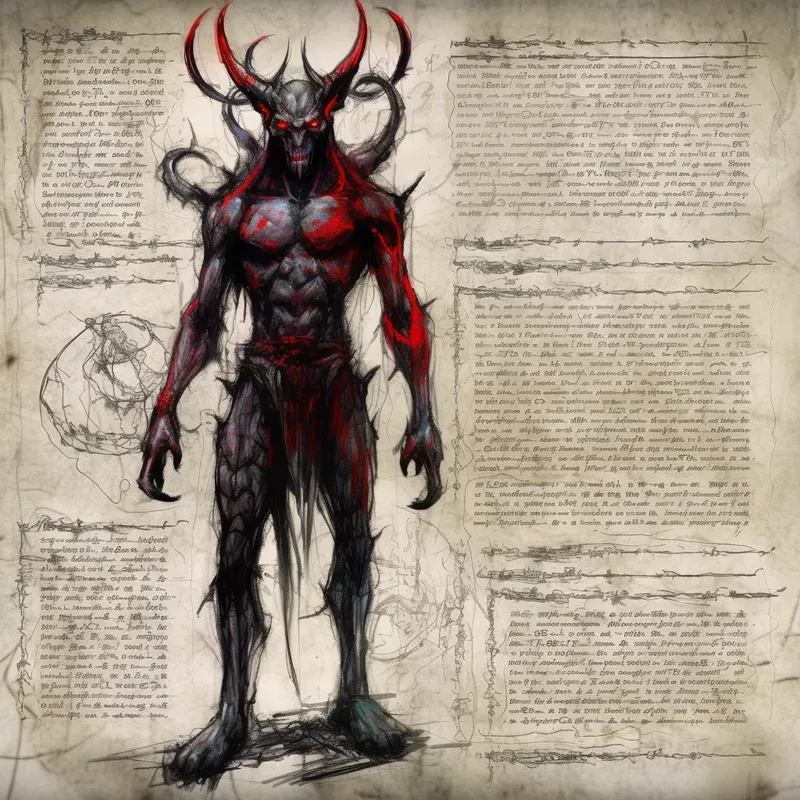 The Devils Book Sketches Midjourney Prompt | PromptBase