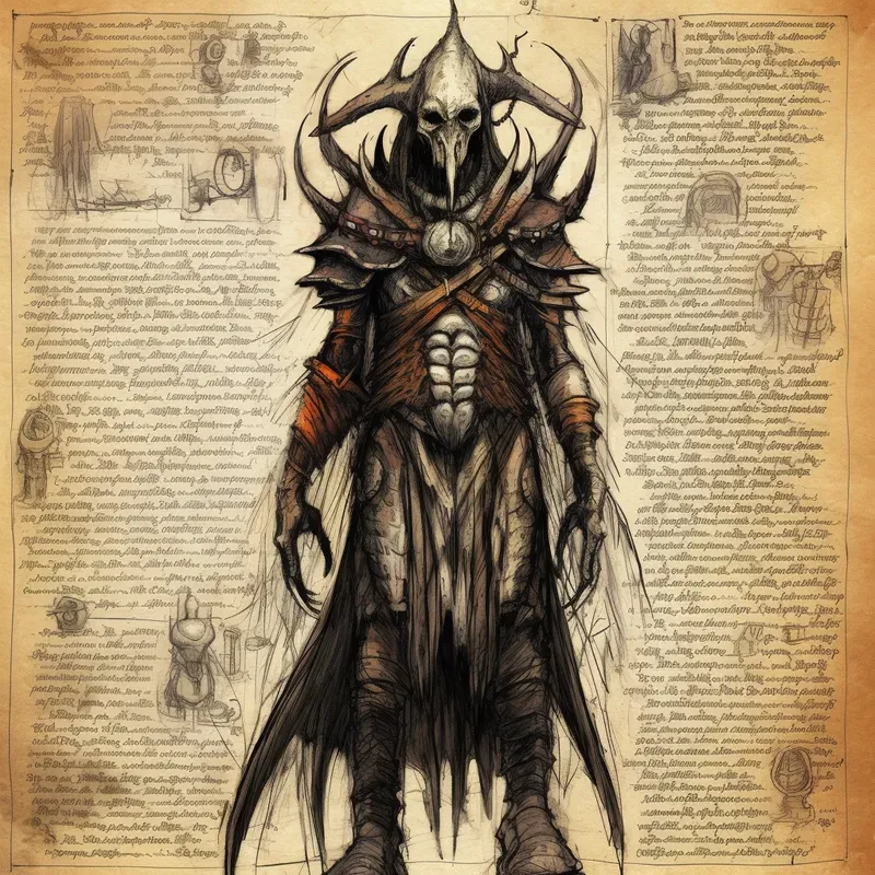 The Devils Book Sketches Midjourney Prompt | PromptBase