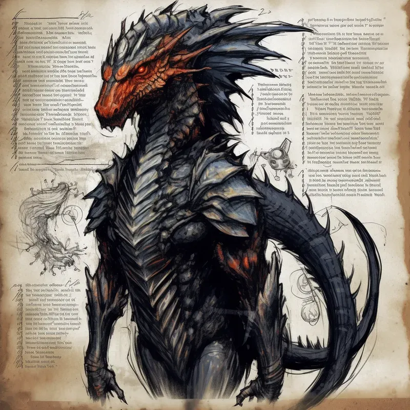 The Devils Book Sketches Midjourney Prompt | PromptBase