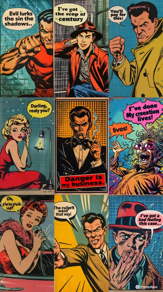 Vintage Comic Book Scenes Midjourney Prompt | PromptBase