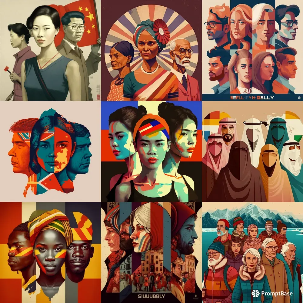 Country People Graphics Posters Midjourney Prompt | PromptBase