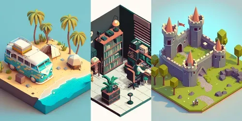 3D Isometric Game Scenes Midjourney Prompt | PromptBase