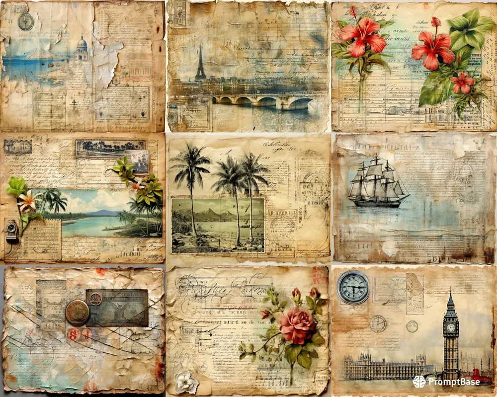 Old World Vintage Postcards Midjourney Prompt | PromptBase