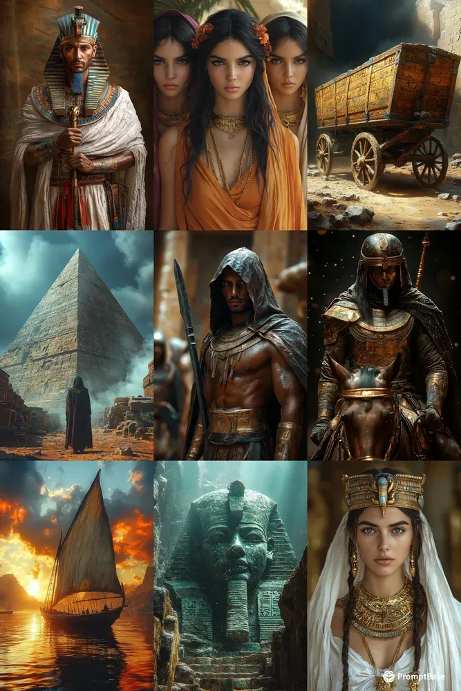 Fantasy Ancient Egyptian Book Covers Midjourney Prompt | PromptBase