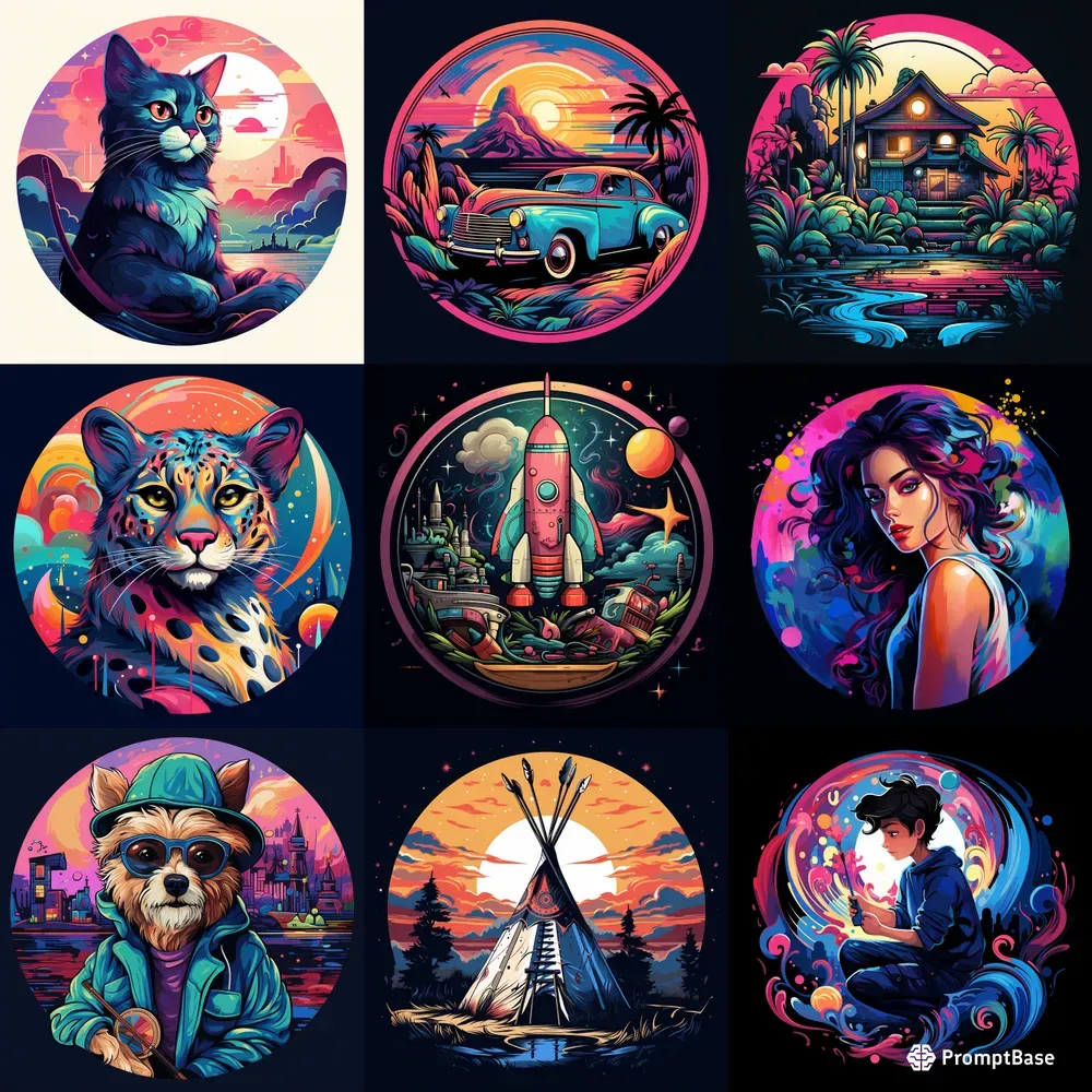 Circular Art Logos Midjourney Prompt | PromptBase