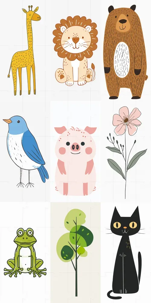 Minimalist Simple Vector Line Drawings Midjourney Prompt | PromptBase