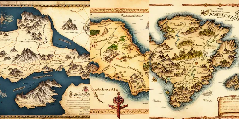 Parchment Mythical Maps Midjourney Prompt | PromptBase