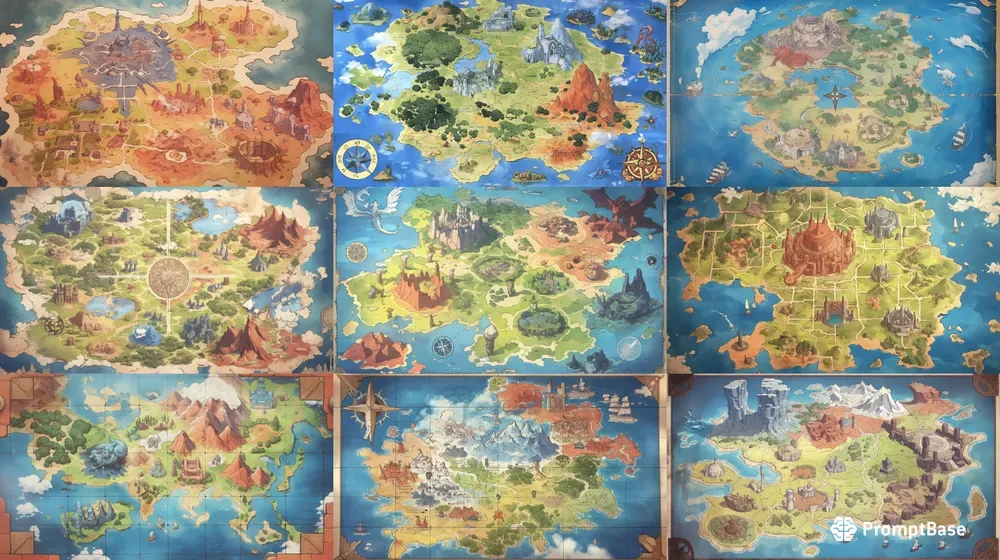 Fantasy RPG World Maps Midjourney Prompt | PromptBase