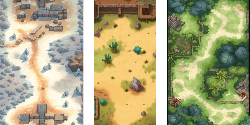 Tabletop RPG Maps Outdoor Environments Midjourney Prompt | PromptBase