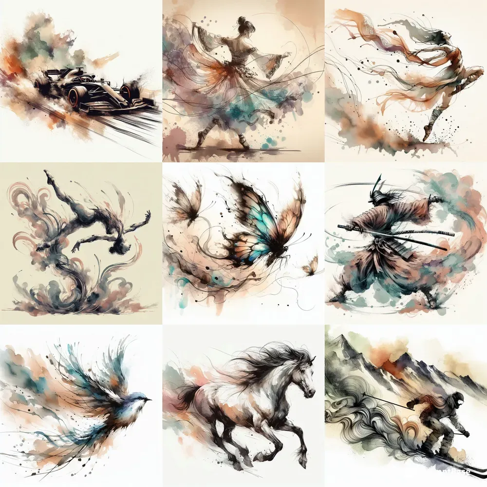 Ink Wash Style Art DALL·E Prompt | PromptBase