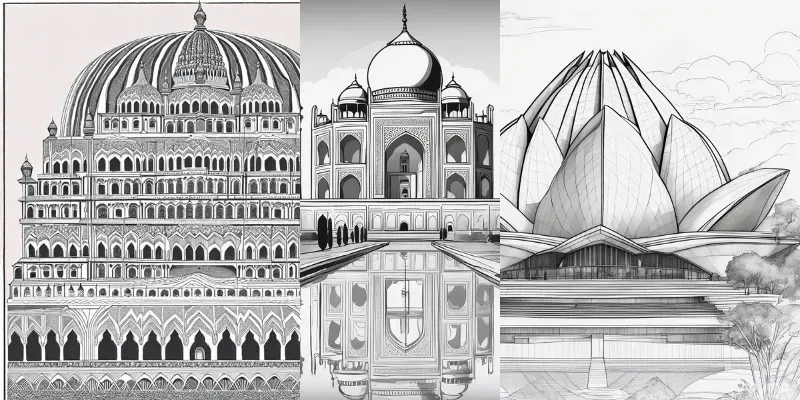 Historical Monument Sketch Art Stable Diffusion Prompt | PromptBase