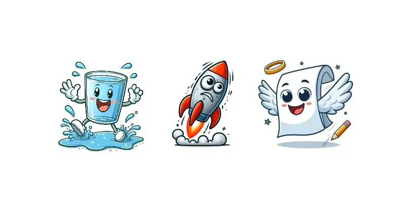Funny Cartoon Objects Clipart DALL·E Prompt | PromptBase