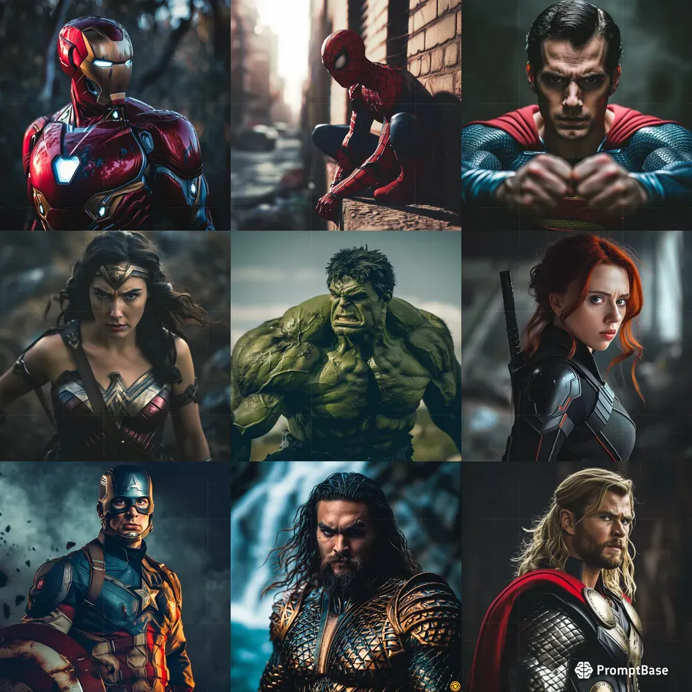 Superheroes Realistic Portraits Midjourney Prompt | PromptBase