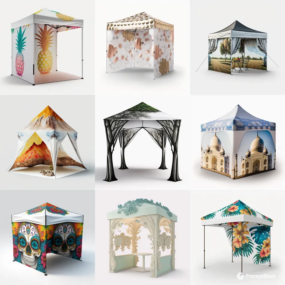 Outdoor Pop Up Canopy Designs Midjourney Prompt | PromptBase