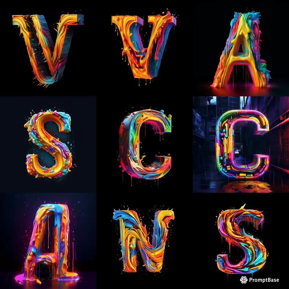 Artistic Letters Midjourney Prompt | PromptBase