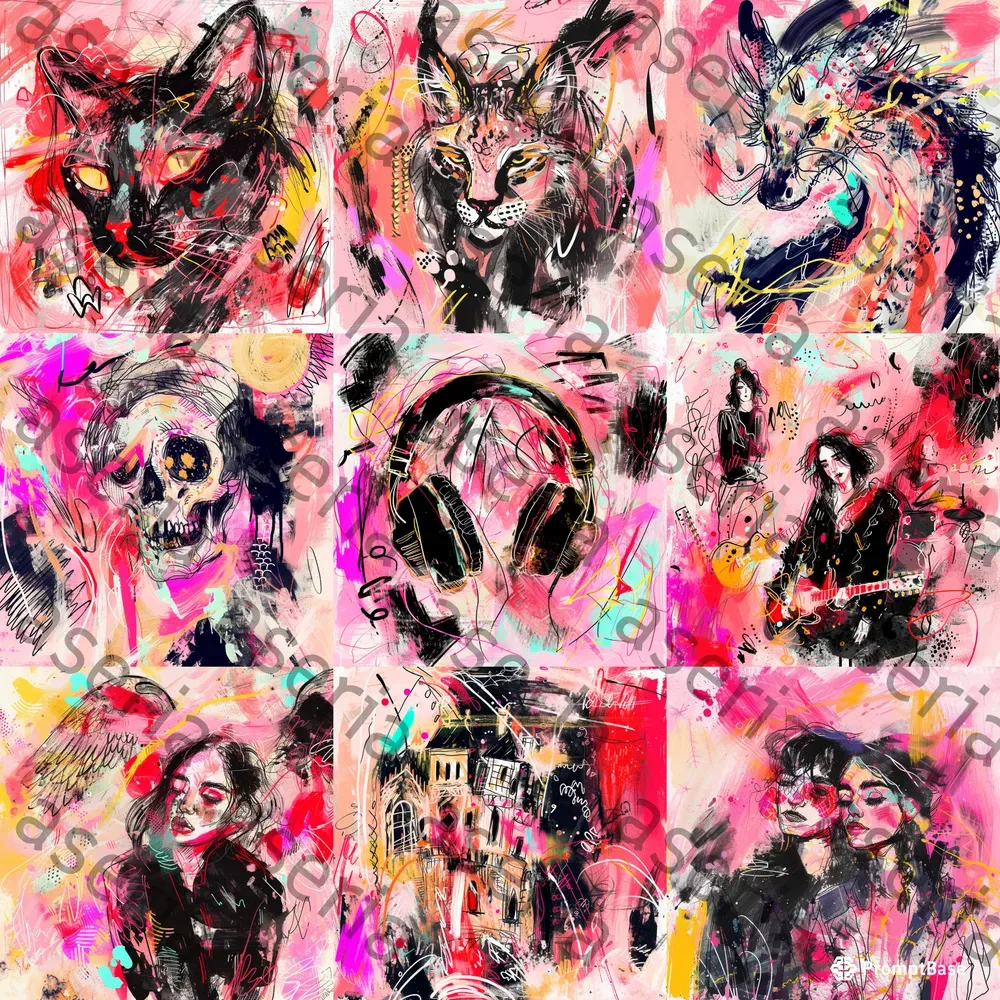 Psychedelic Expressionistic NFT Drawings Midjourney Prompt | PromptBase