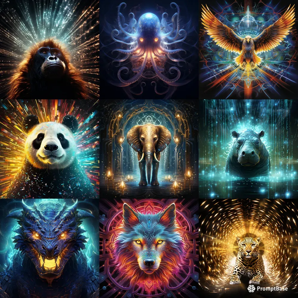 Animal Energy Gates Midjourney Prompt | PromptBase