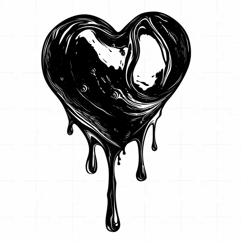 Modern Ink Art In Melting Style Midjourney Prompt | PromptBase