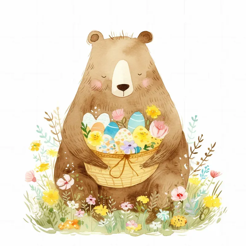 Cute Watercolor Easter Clip Art Midjourney Prompt | PromptBase