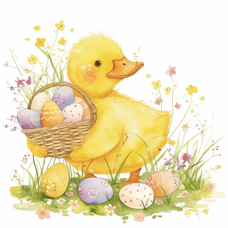 Cute Watercolor Easter Clip Art Midjourney Prompt | PromptBase