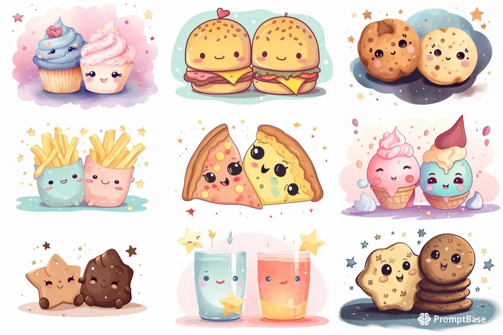 Cute Comic Book Sticker Children Vectors Midjourney Prompt | PromptBase