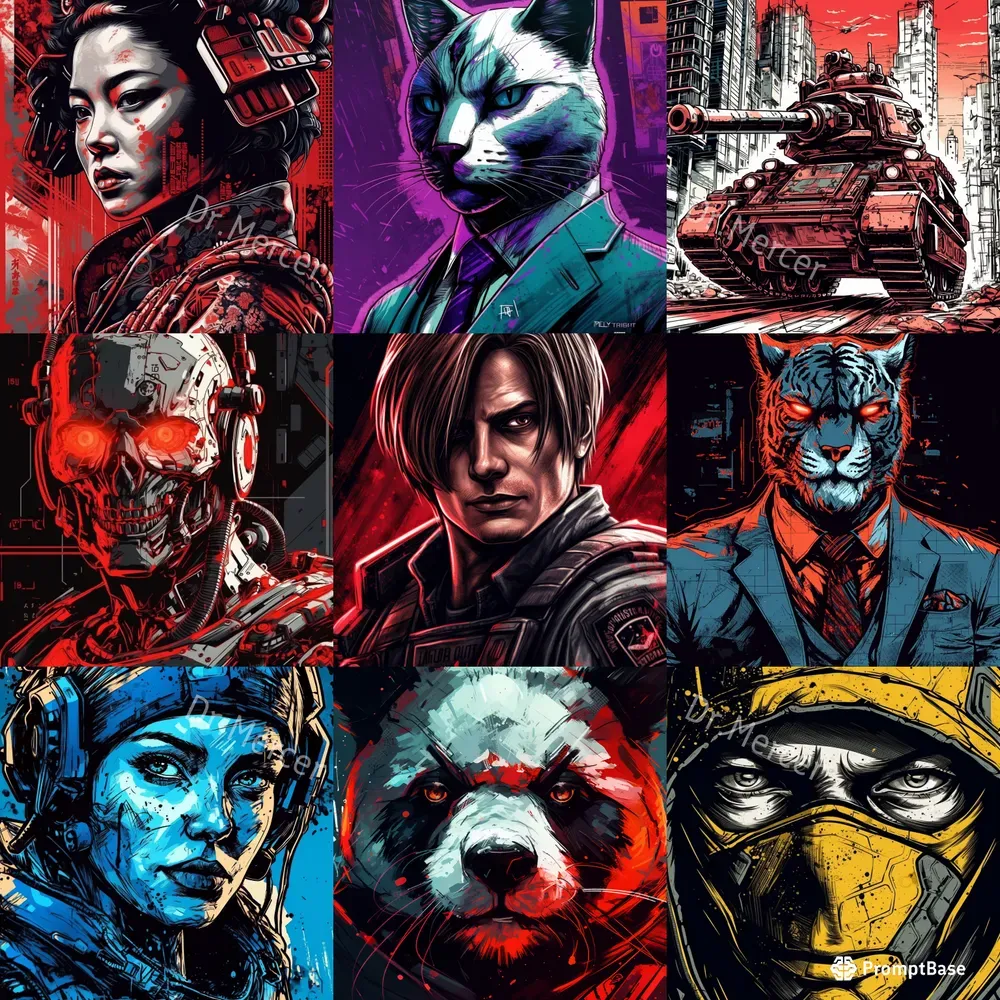 Comic Style Portraits Midjourney Prompt | PromptBase